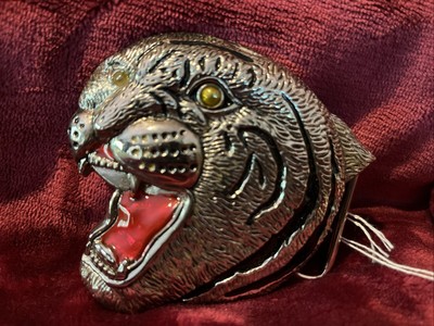 Vintage Retro Funky Enameled Bengal Tiger Big Cat King Shaped Belt ...