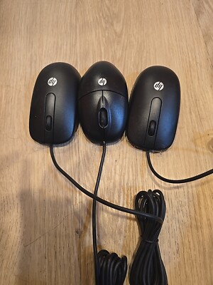 3x Genuine HP USB 2-Button Black Optical Scroll Wheel Mouse ...