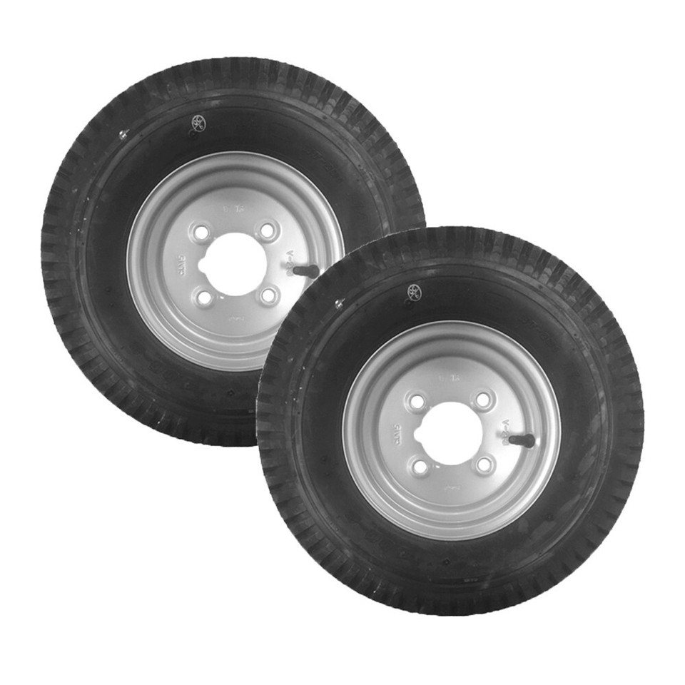 Trailer Axle Set 2 x Hubs 2 x Stub Axles 2 x 8" Wheels 4ply Metal Hub ...