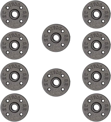 10 Pack 3/4 Inch Malleable Cast Iron Pipe Flange for Threaded Pipes ...