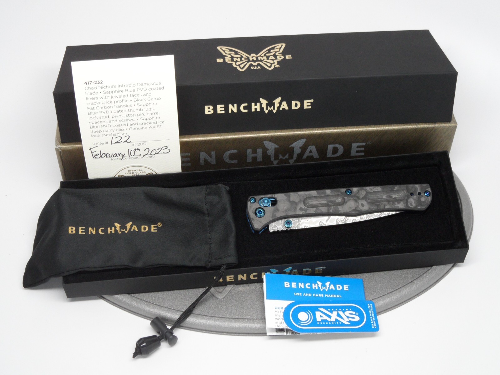 Benchmade Fact Gold Class 417BK-231 & 417-232 Matched Set Folding Knife ...