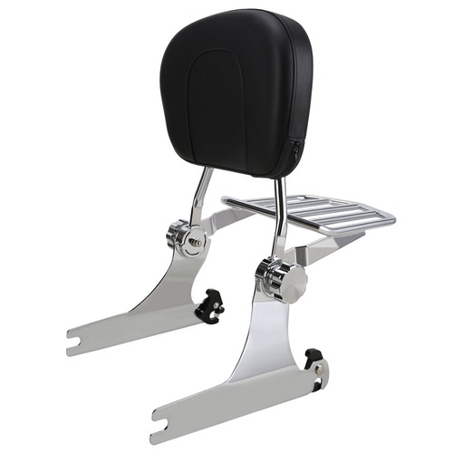 Chrome Backrest Sissy Bar Luggage Rack For Harley Dyna Low Rider FXDL ...