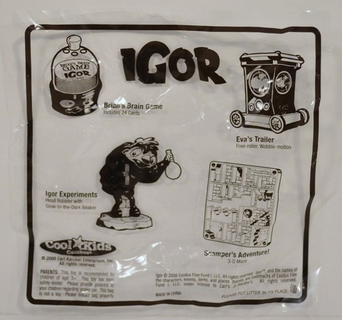 RARE 2008 Brian's Brain Game 3.25" Hardee's Carl's Jr Movie Action ...