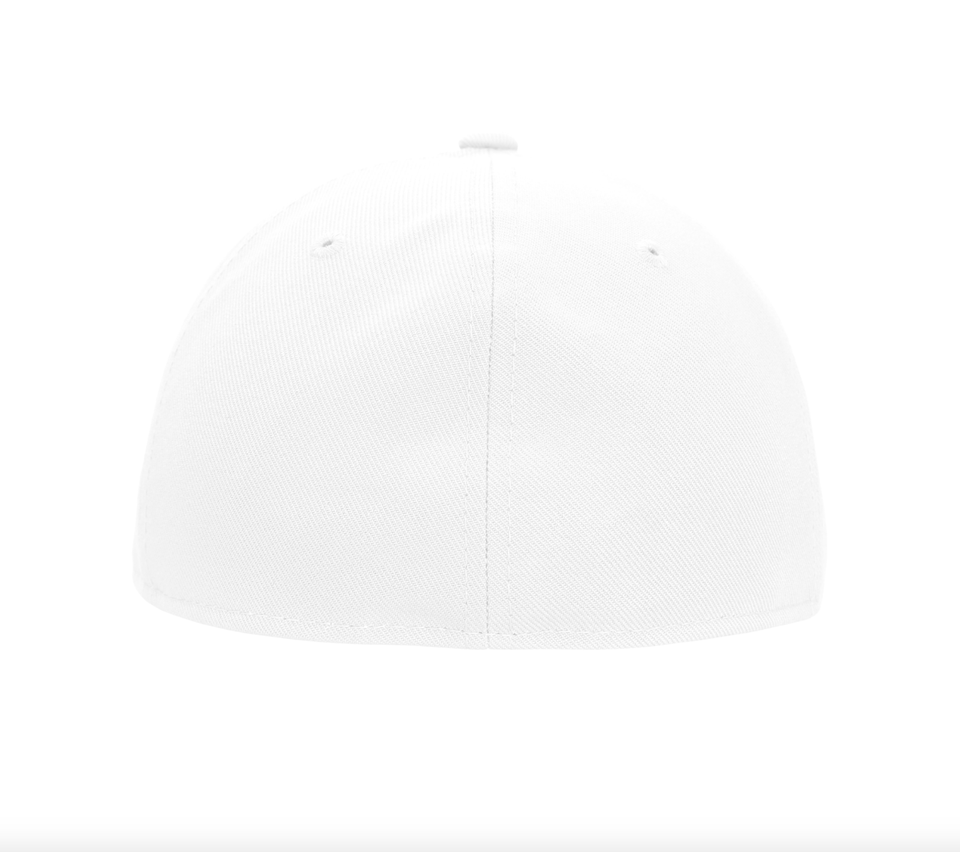 White Fitted Flat Bill Plain Solid Blank Baseball Ball Cap Caps Hat ...