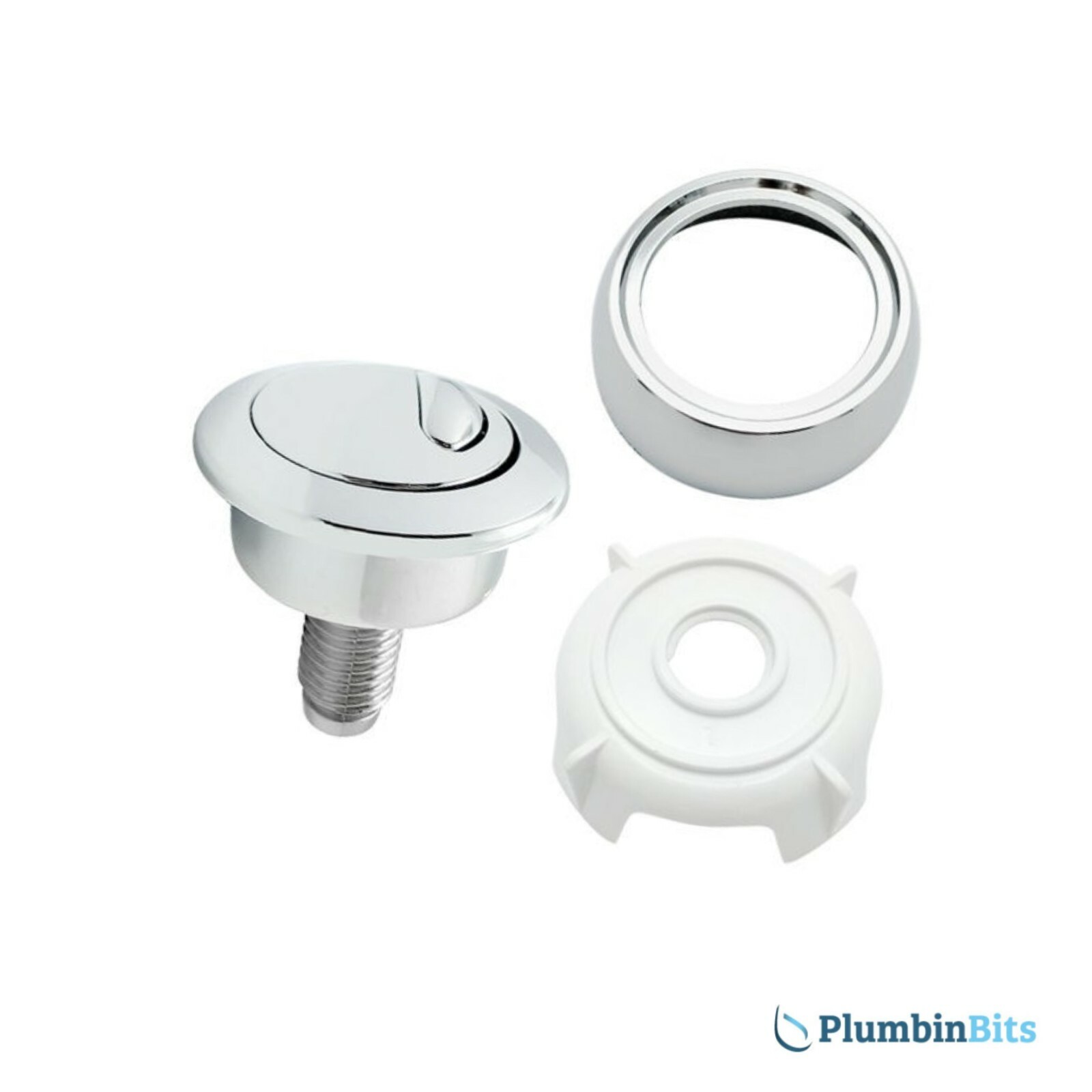 Siamp Optima 50 Cable Operated Dual Flush Cistern Push Button in Chrome ...