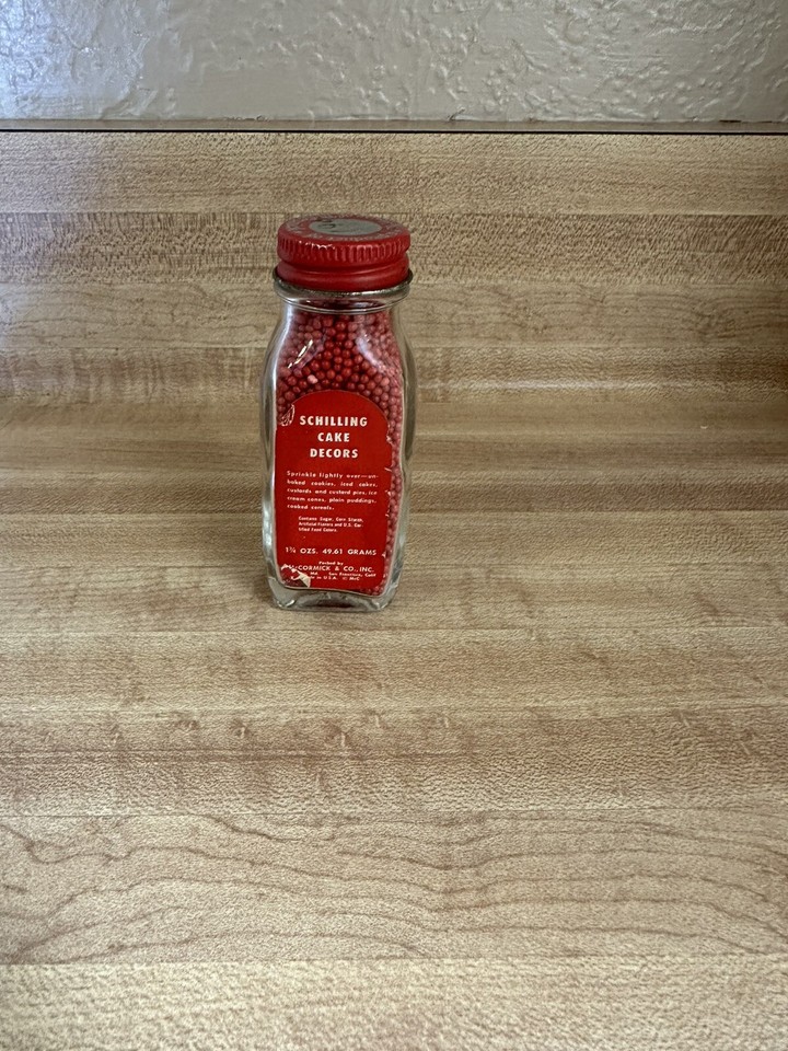 VINTAGE SCHILLING MCCORMICK FANCY DECORS CRYSTALS GLASS SPICE JAR ...