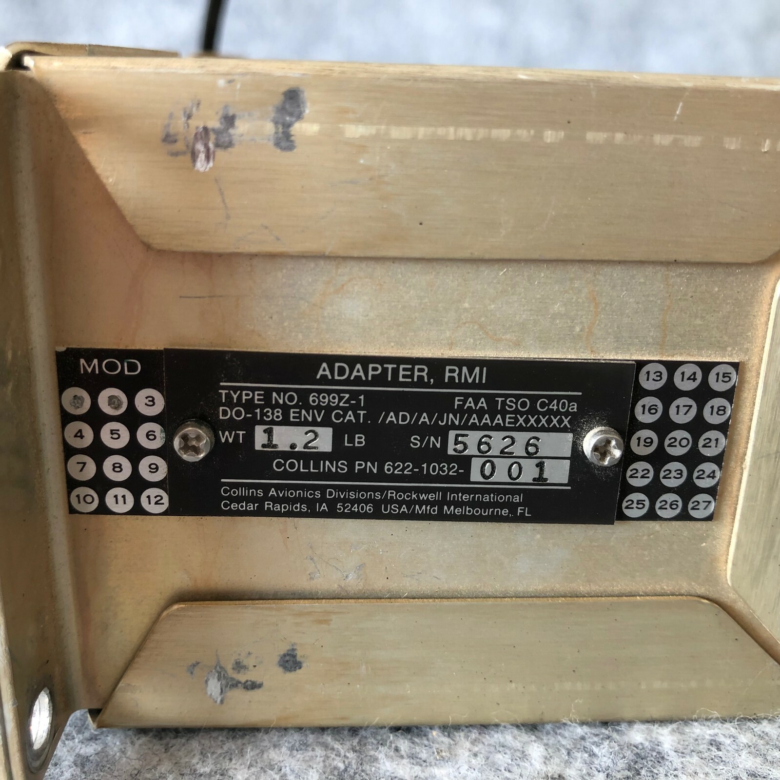 Collins RMI Adapter Type 699Z-1 P/N 622-1032-001 | eBay