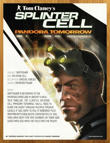 2004 Splinter Cell Pandora Tomorrow PS2 Xbox Gamecube Print Ad/Poster ...
