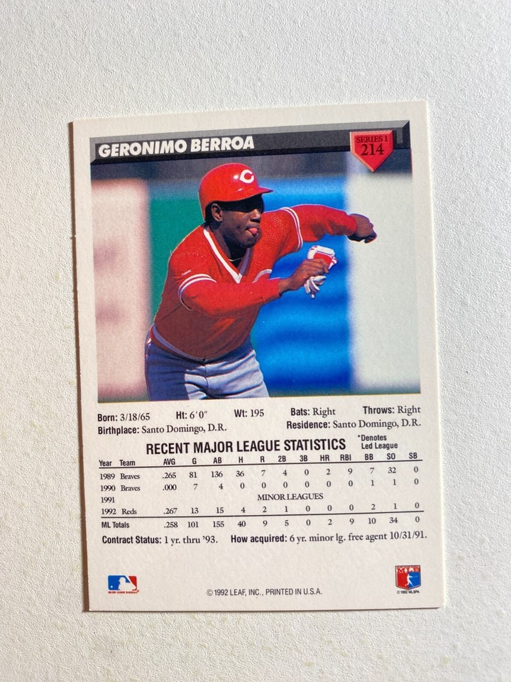 1993 DONRUSS #214 GERONIMO BERROA NM-MT MLB BASEBALL CARD | eBay