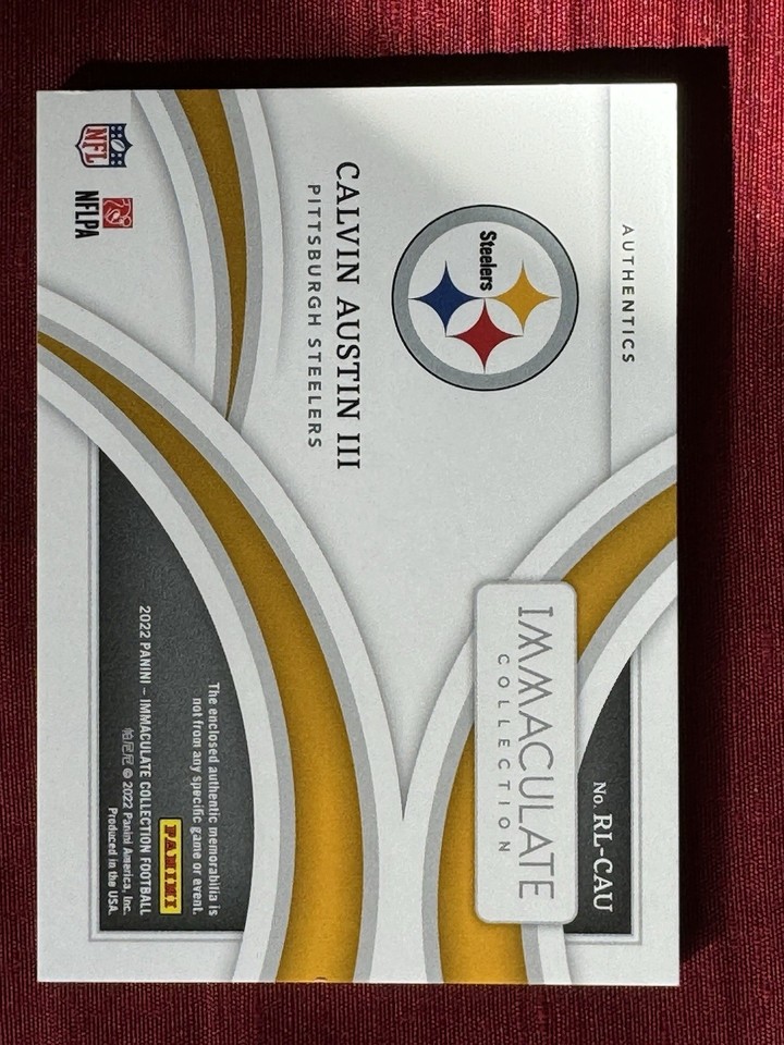 2022 Panini Immaculate Calvin Austin III NFL Laundry Tag Patch 2 / 5 ...