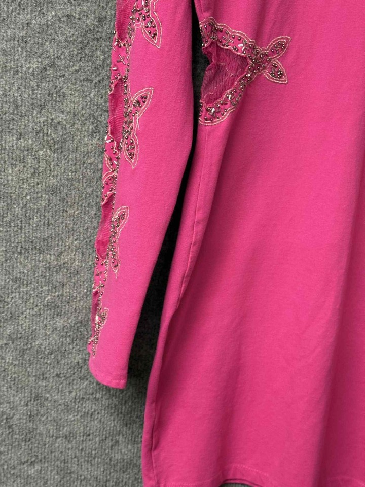 Ladies River Island Pink Crystal Embellished Bodycon Dress Size 12 Bnwt ...