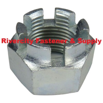 (1) M14-1.5 Slotted Hex Castle Nut 14mm Fine Thread M14x1.5 nuts 14mm x ...