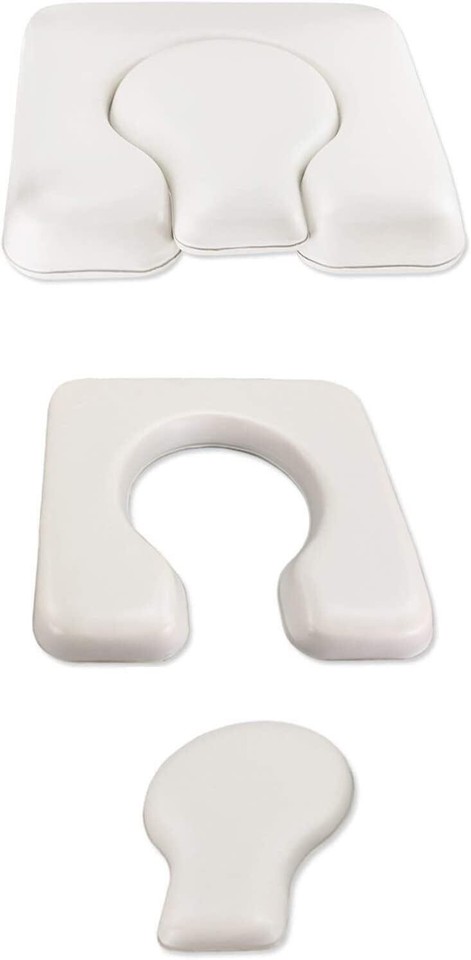 Commode Seat Cushion, White U Shape Padded Cushion for Bedside Commodes ...