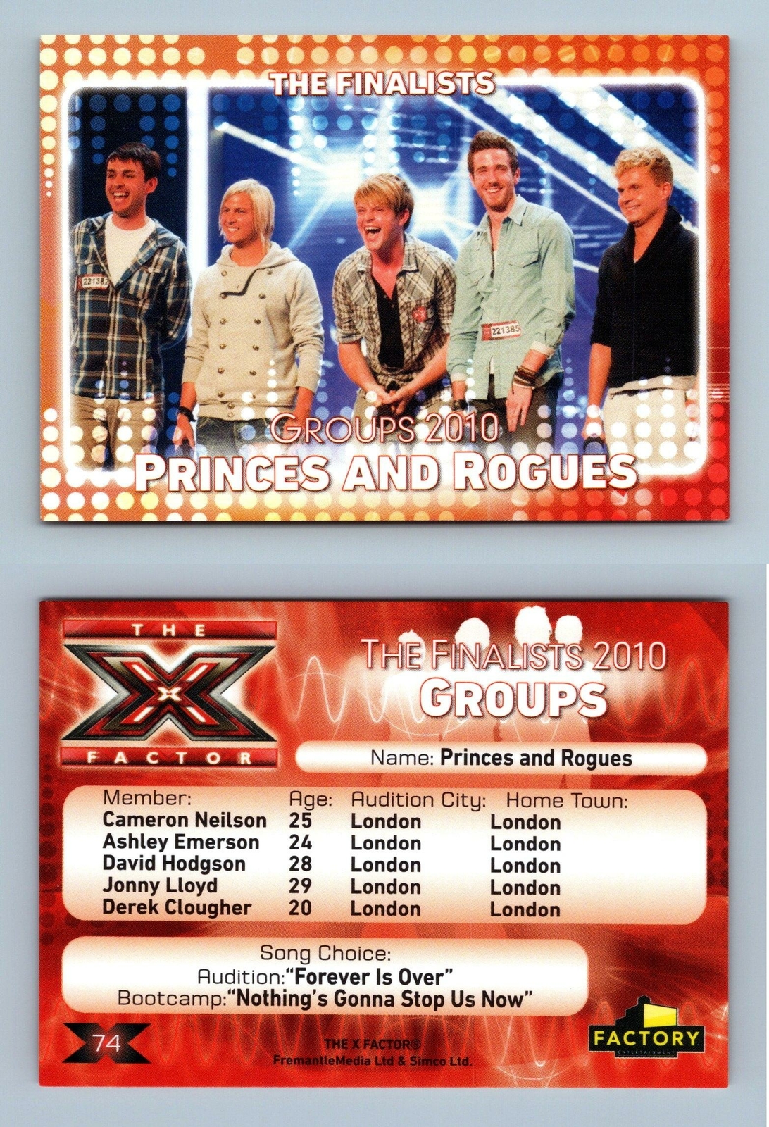 Princes And Rogues #74 The X Factor 2010 Factory Trading Card | eBay
