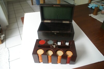 Vintage Carry Rack of Poker Chips with wooden case | eBay