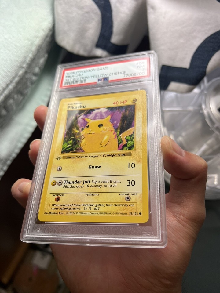 Pokemon Base Set 1st Edition Pikachu Yellow Cheeks PSA 7 | eBay