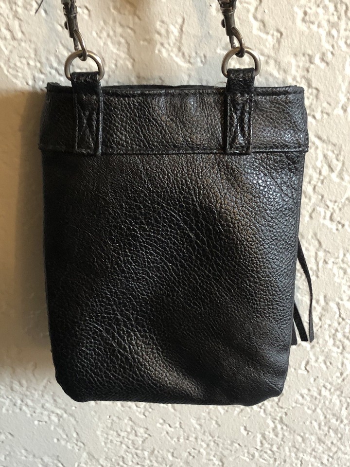 Roxy Mini Black Crossbody Hobo Bag Purse With Tassels | eBay