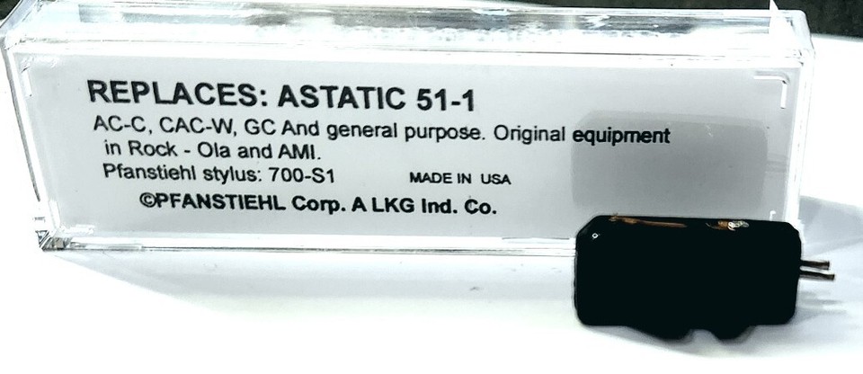 Astatic P-51-1 Jukebox Cartridge Needle Replacement for Astatic 51-1 ...
