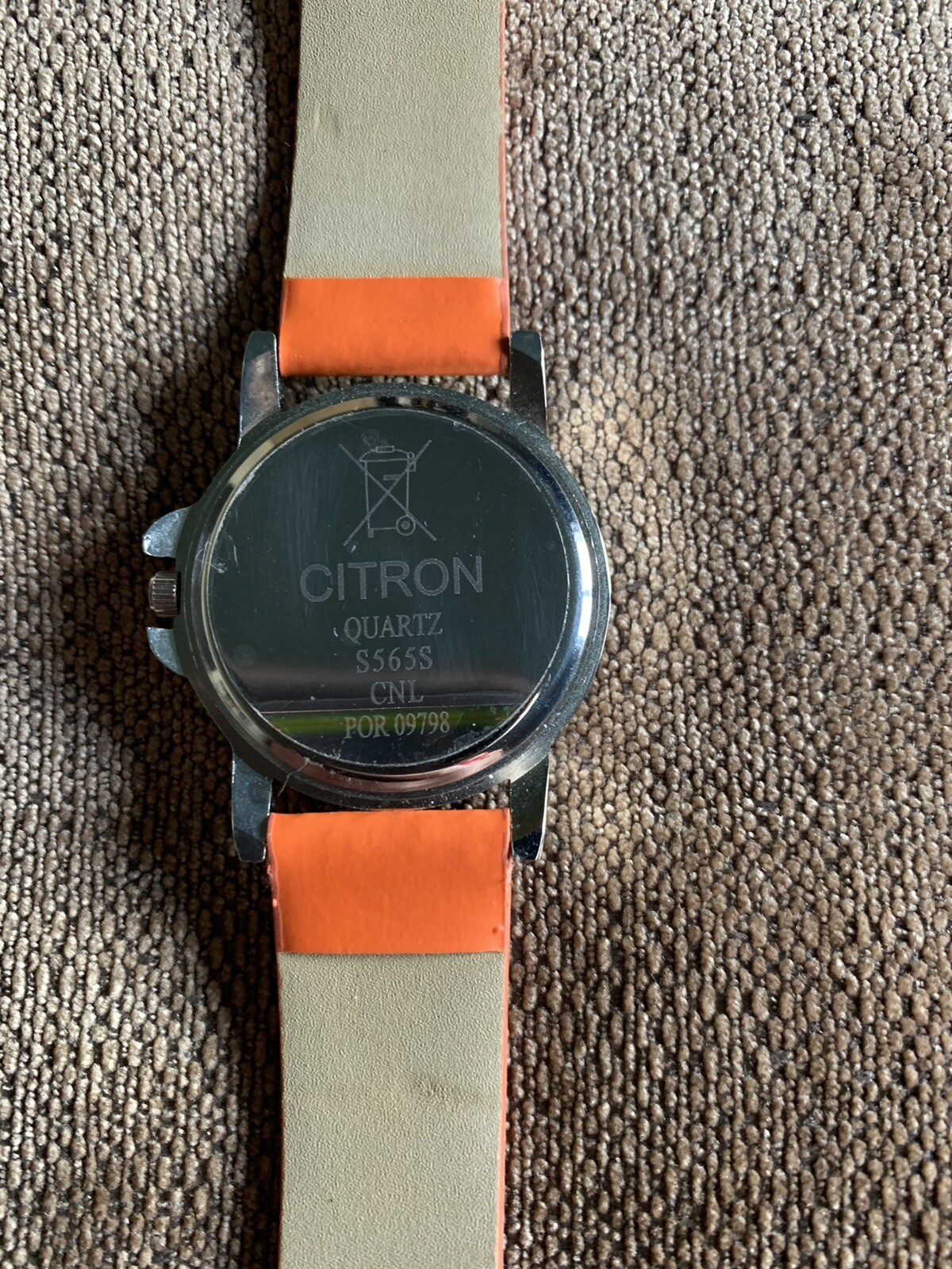 Vintage Citron Mens Quartz S565S Watch Luminous Hands Black Leather ...