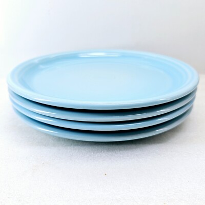4 BISTRO dinner PLATES set lot sky blue FIESTA WARE 10.5" NEW | eBay