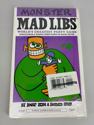 (2) Mad Libs NEW SEALED Monster & Outer Space, Party Game Halloween ...