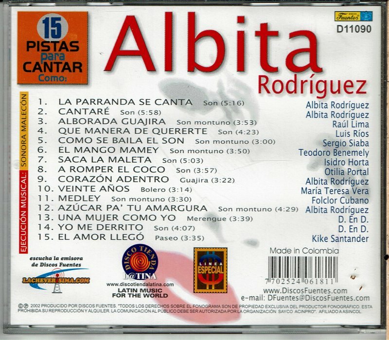 15 Pistas Para Cantar como Albita Rodriguez BRAND NEW SEALED CD | eBay