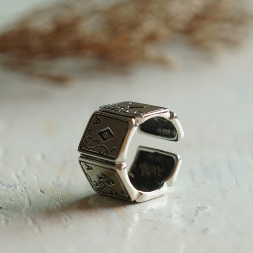 Ace Card Ring men sterling silver 925 Biker Viking gothic cowboy lucky ...