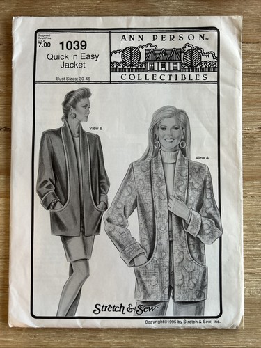 Ann Person Collectibles Womens Vintage Sewing Pattern #1039 Quick N ...