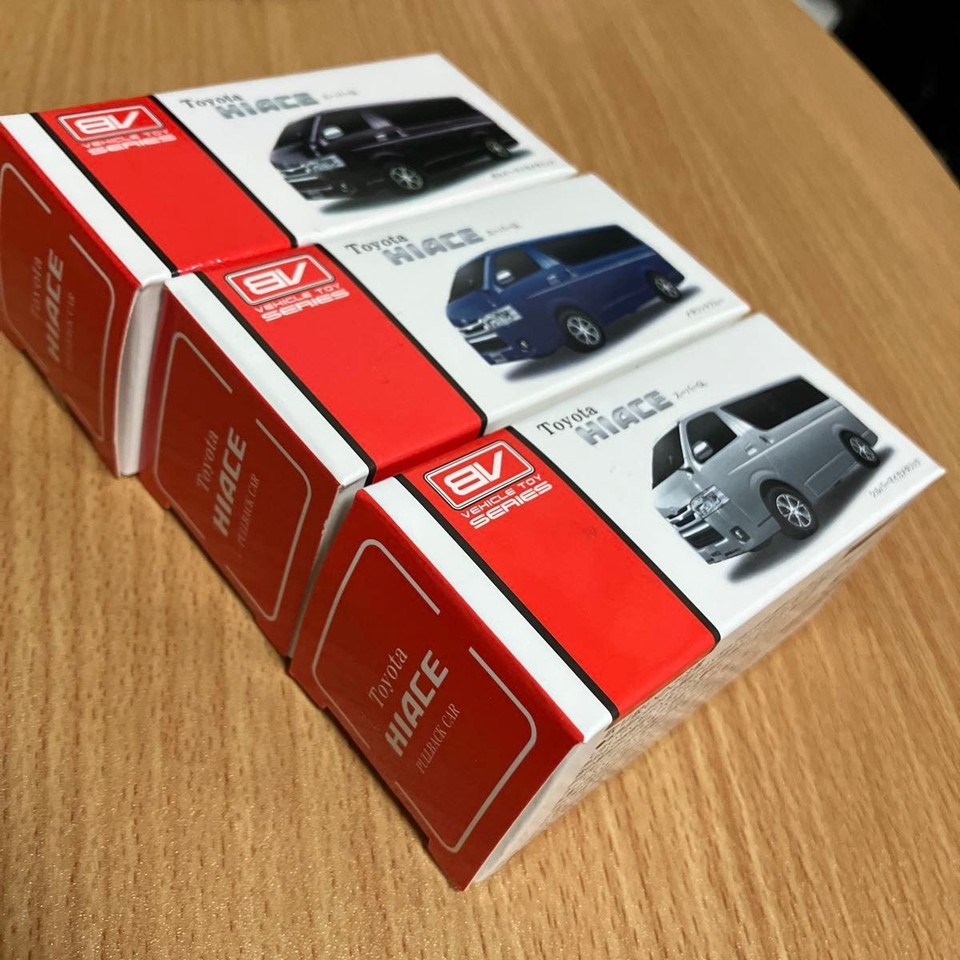 BV Pull Back Car Mini Car Hiace Bordeaux Metallic Blue Silver Set of 3 ...