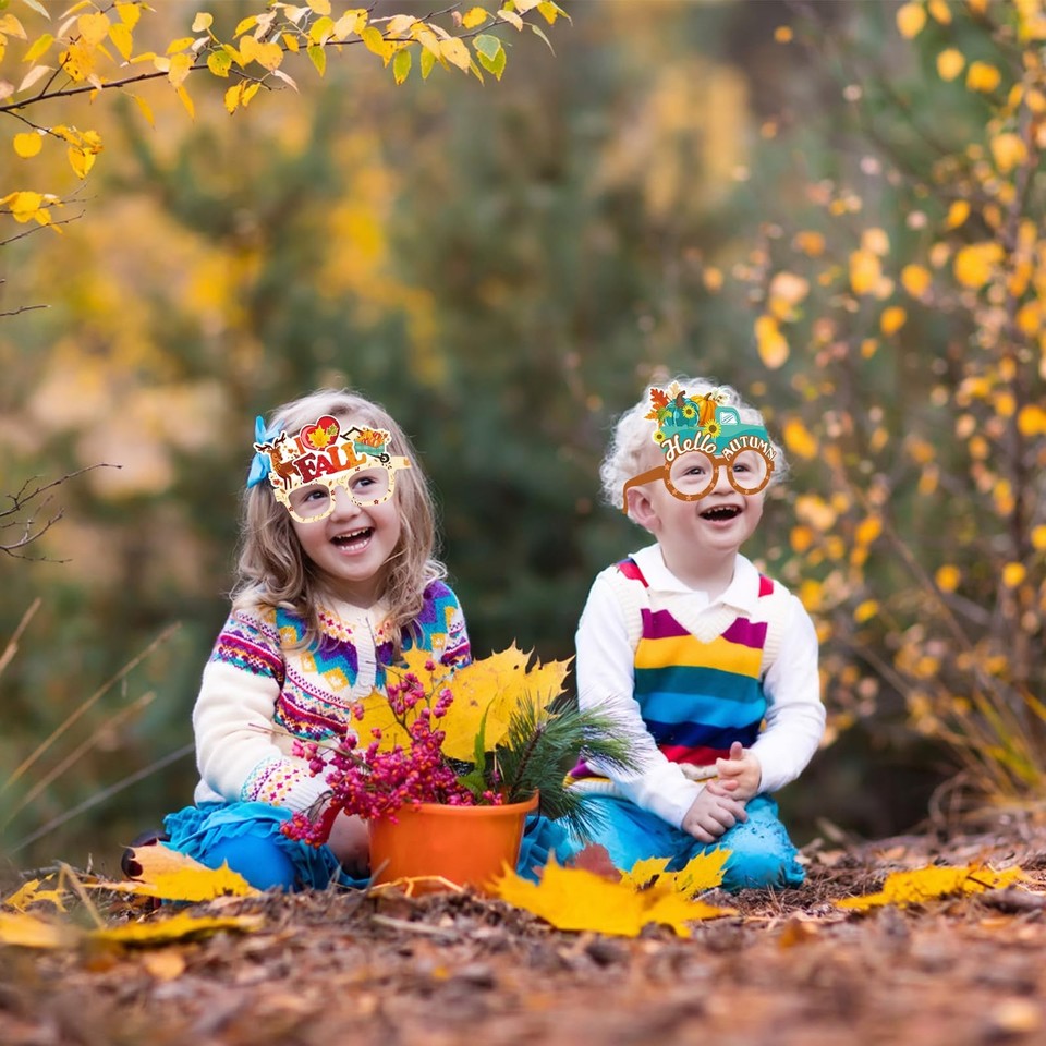 Fall Paper Glasses, 26pcs Hello Fall Autumn Themed Frames Glasses ...