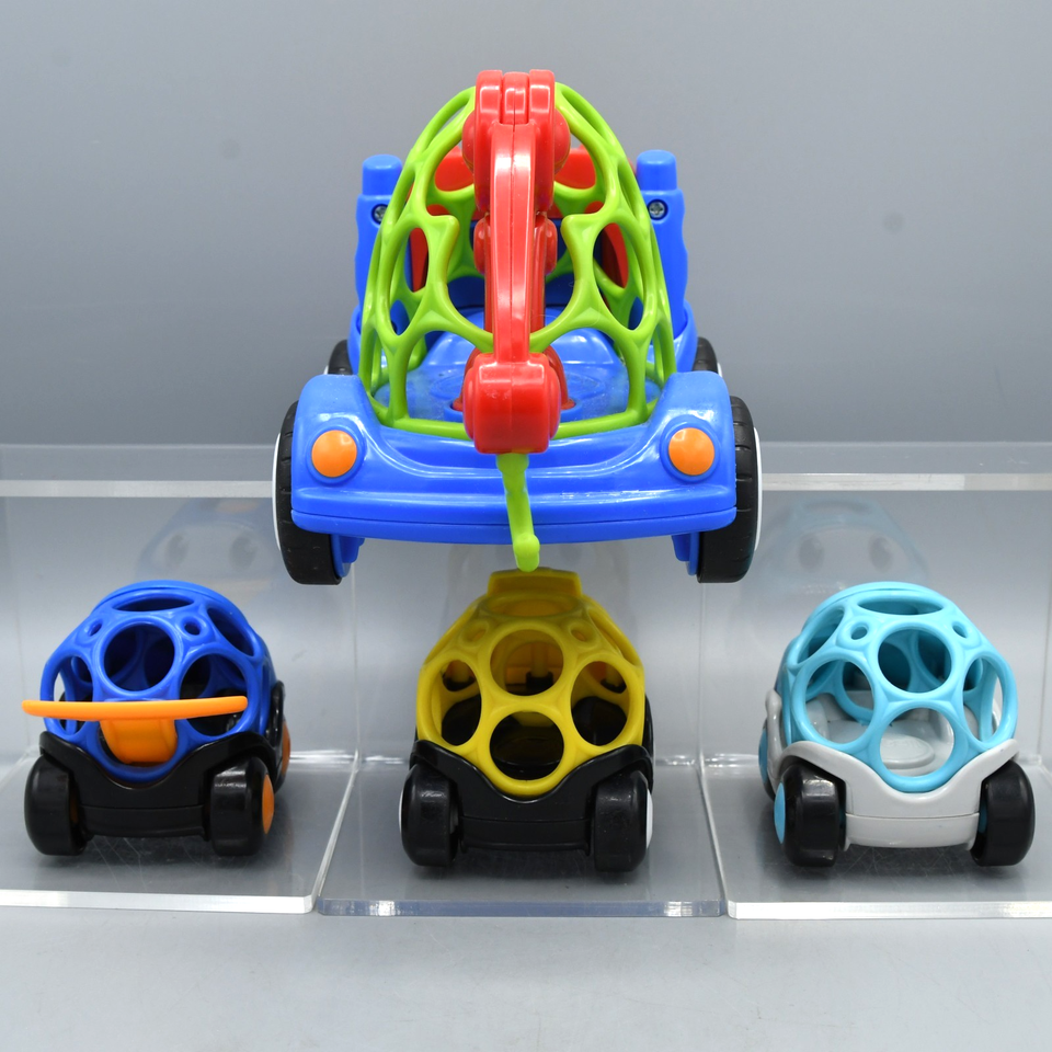 Oball Go Grippers Baby Toy Lot of 10 Race Car Bus Ambulance Fire Tow ...