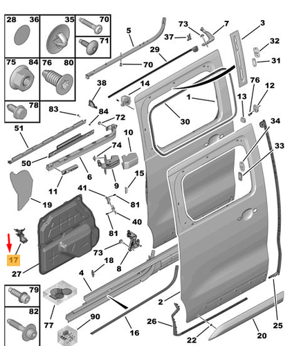 Embout de rail de porte coulissante central gauche CITRO N JUMPY MK3 ...