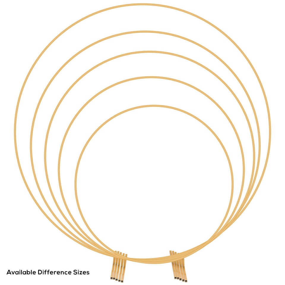 Round Hoop Balloon Arch Backdrop Flower Gold Display Stand Frame ...