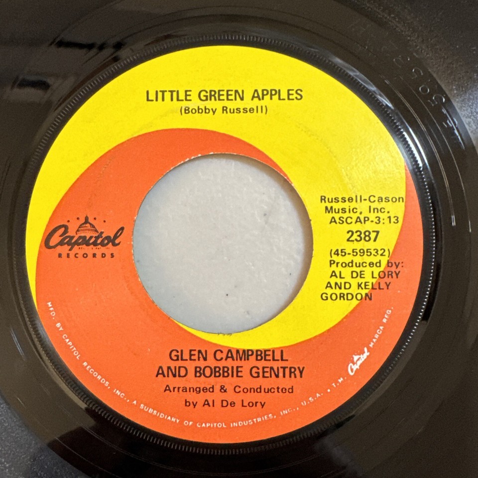 Glen Campbell Feat. Bobbie Gentry Little Green Apples/Let It Be Me 45 7 ...