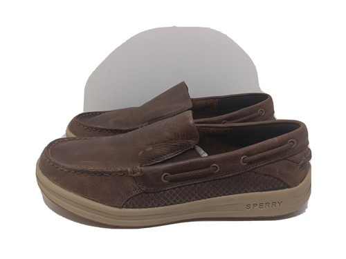 Sperry top Sider Men's Shoes size 9.M slip on brown leather boat Croc ...