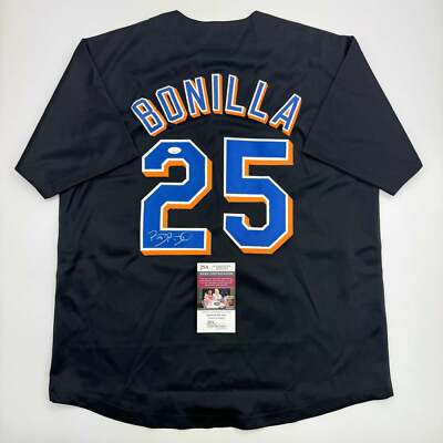 Autographed/Signed Bobby Bonilla New York Black Baseball Jersey JSA COA ...