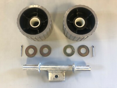 Boat trailer ribbed rollers with axle, washers and split pins. Rib Jet ...