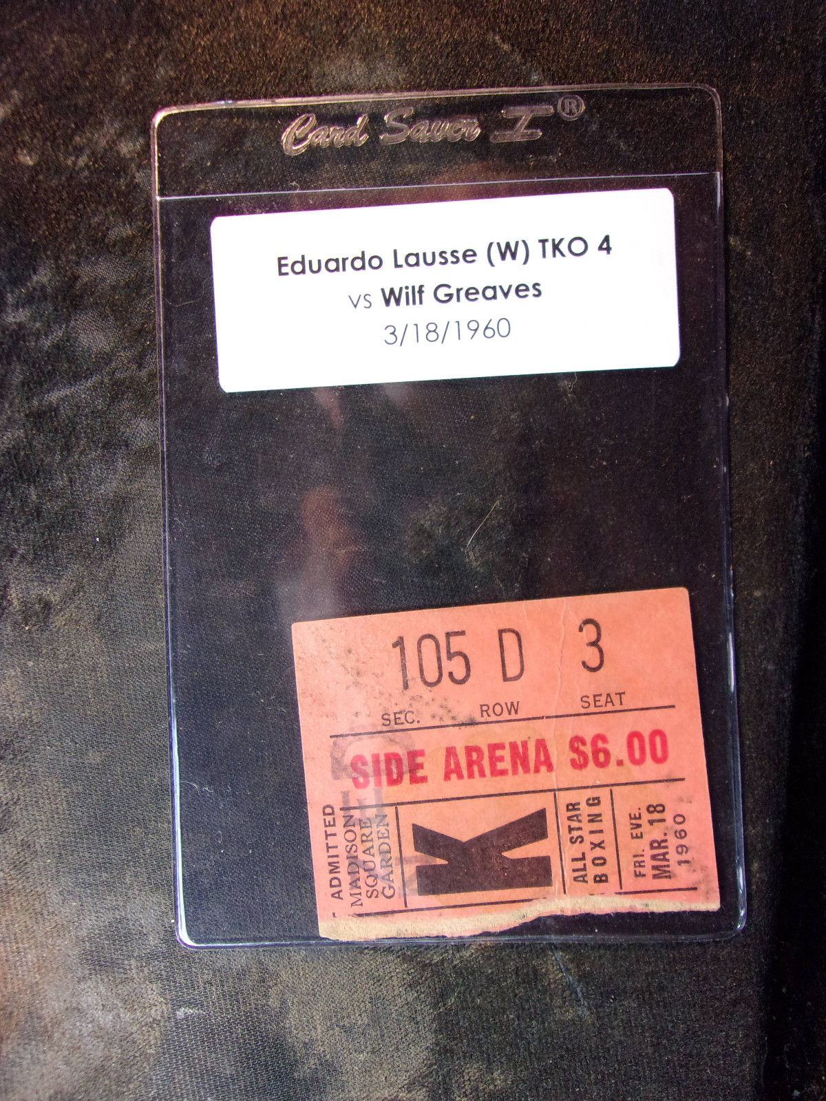Vintage 3/18/1960 Eduardo Lausse (W) vs Wilf Greaves Boxing Ticket Stub ...