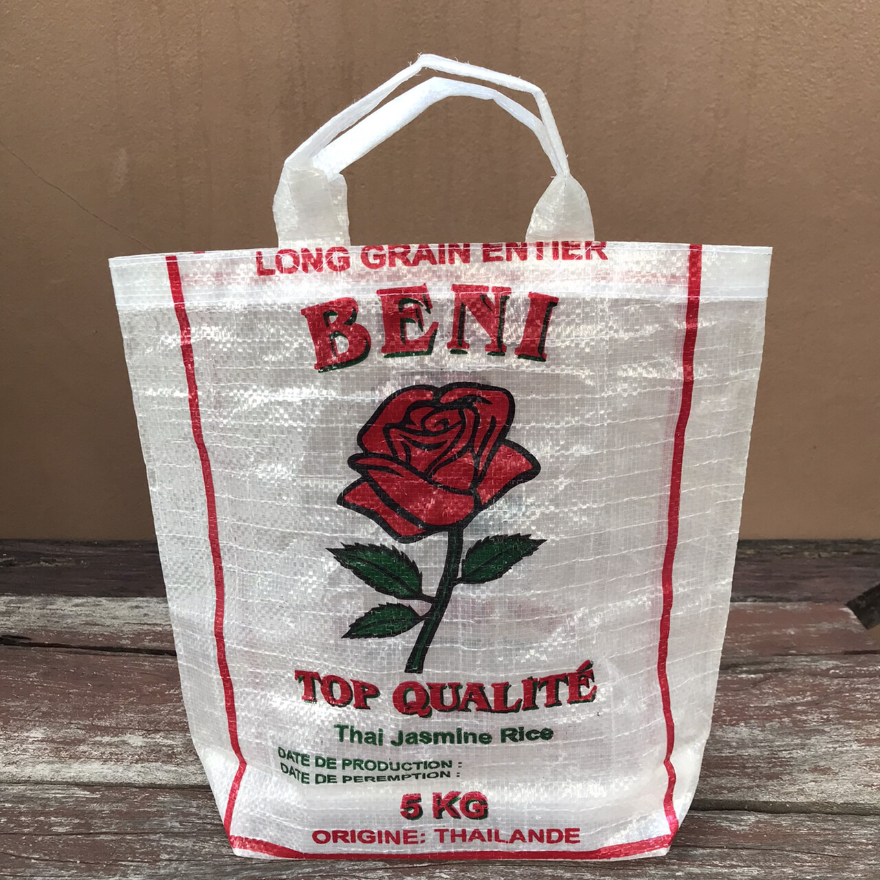 Vintage Hand Bag White Rice Sack Eco-Friendly Rose Pattern Size Small ...