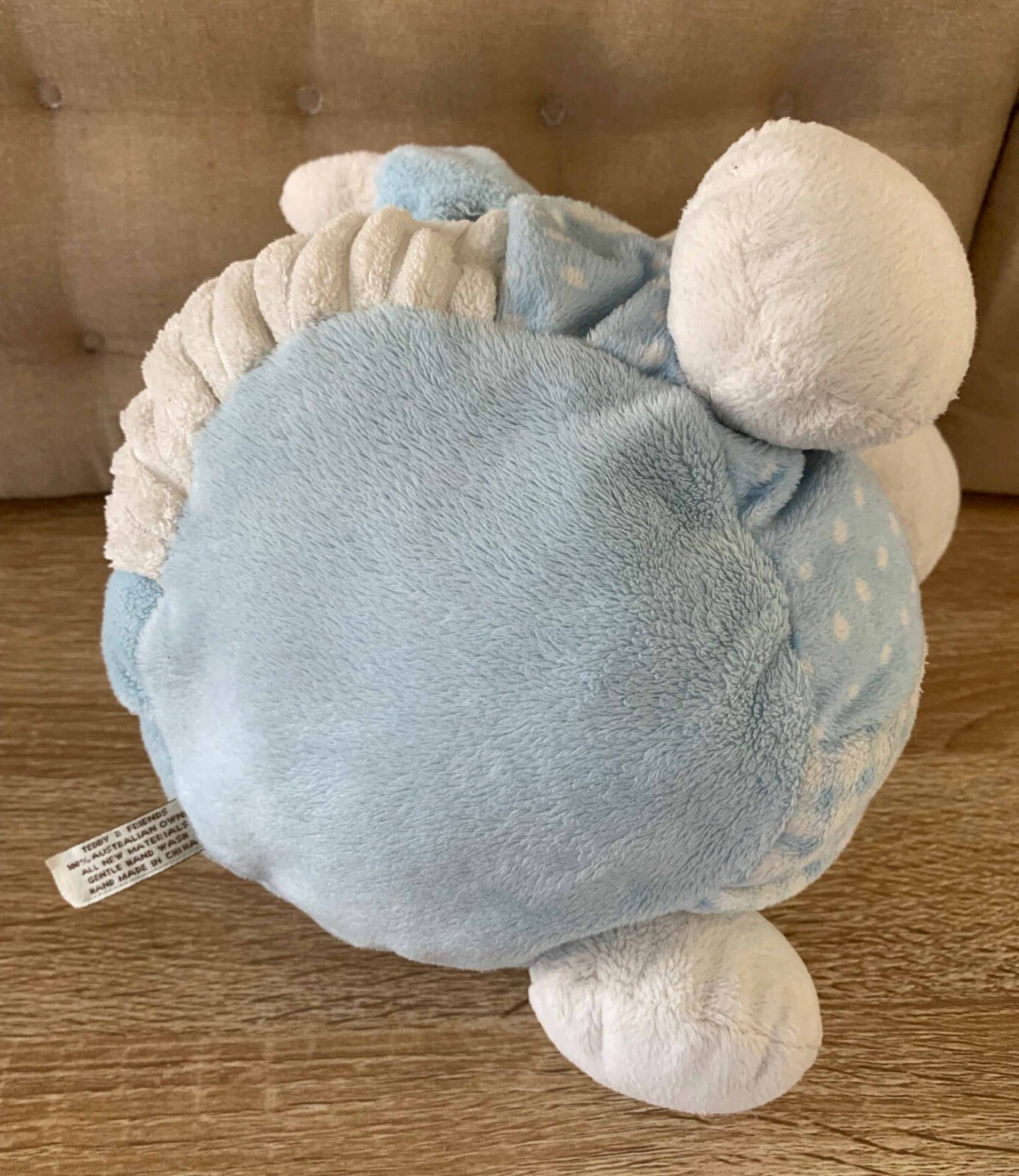 Teddy And Friends Baby Blue White Cow Moo Bull Corduroy Plush Soft Toy ...