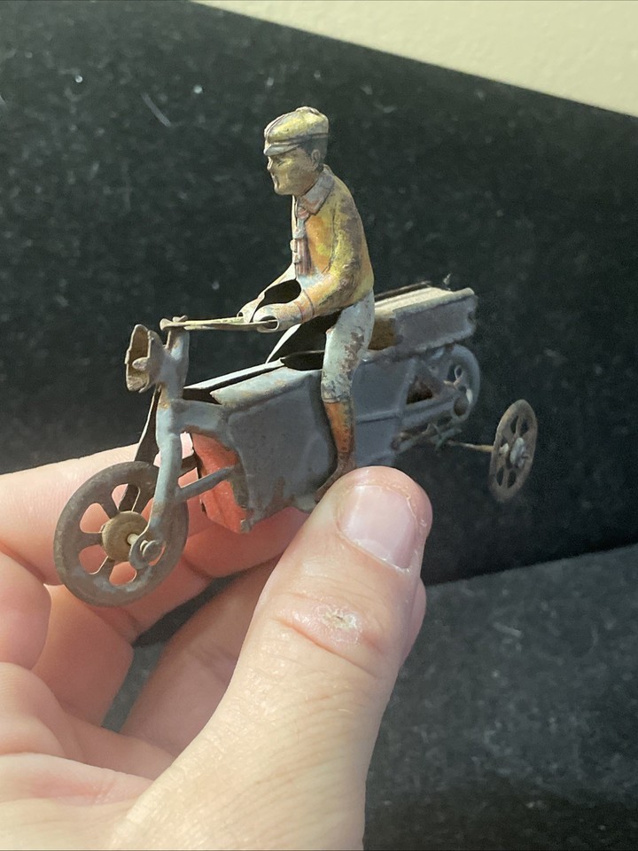 EXTREMELY RARE Vintage 1920's Tin Litho German Paya Penny Motorcycle Toy | eBay