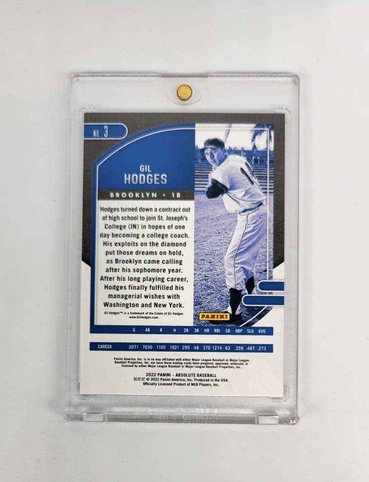 MINT RAINBOW FOIL #/ED Gil Hodges 2022 Absolute Baseball # 3 Brooklyn ...