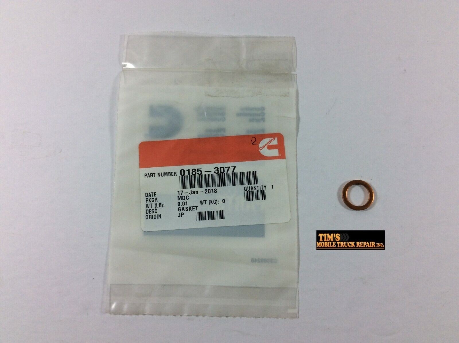ONAN Genuine Factory Replacement OEM Parts OIL DRAIN PLUG GASKET 185 ...