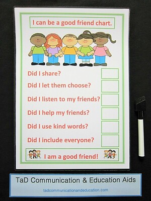 I CAN BE A GOOD FRIEND CHART - Behavioural Aid ADHD Autism SEN Visual ...