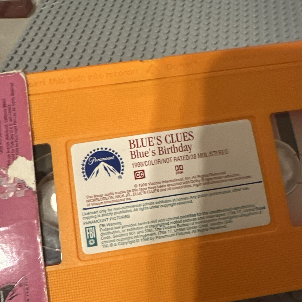 Blue's Clues : Blue's Birthday VHS Tape 1998 Blues Nick Jr Nickelodeon ...