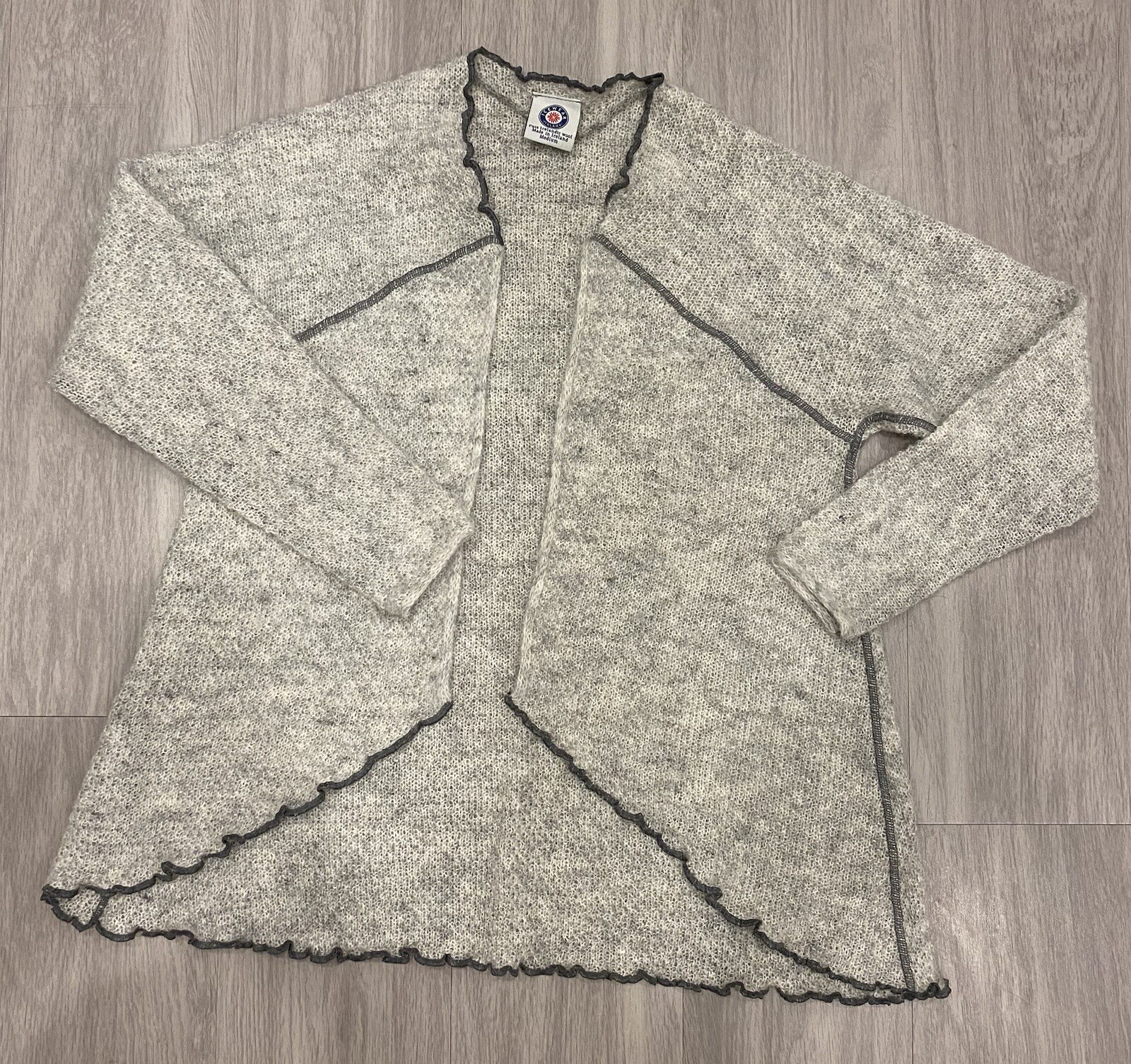 Icewear Iceland Fair Isle Icelandic Wool Open Front Cardigan Sweater ...