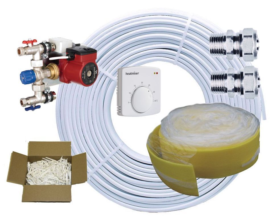 Warm Water Underfloor Heating Kit - 20m2 - Complete Pack for Screed ...
