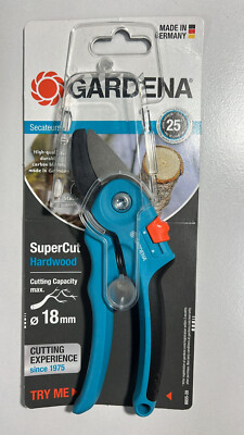 Gardena secateurs supercut hardwood 18mm garden tree bushes anvil high ...
