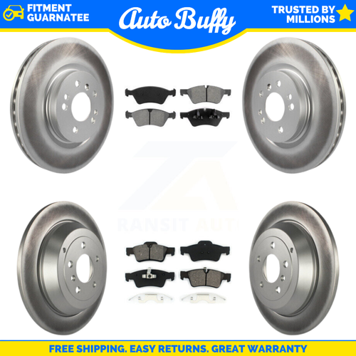 Coated Brake Rotor Semi-Metallic Pad Front Rear Kit For Mercedes-Benz ...