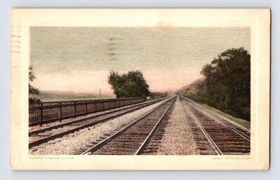Postcard Pennsylvania PA Railroad Train Line Tracks 1910 Posted Divided ...